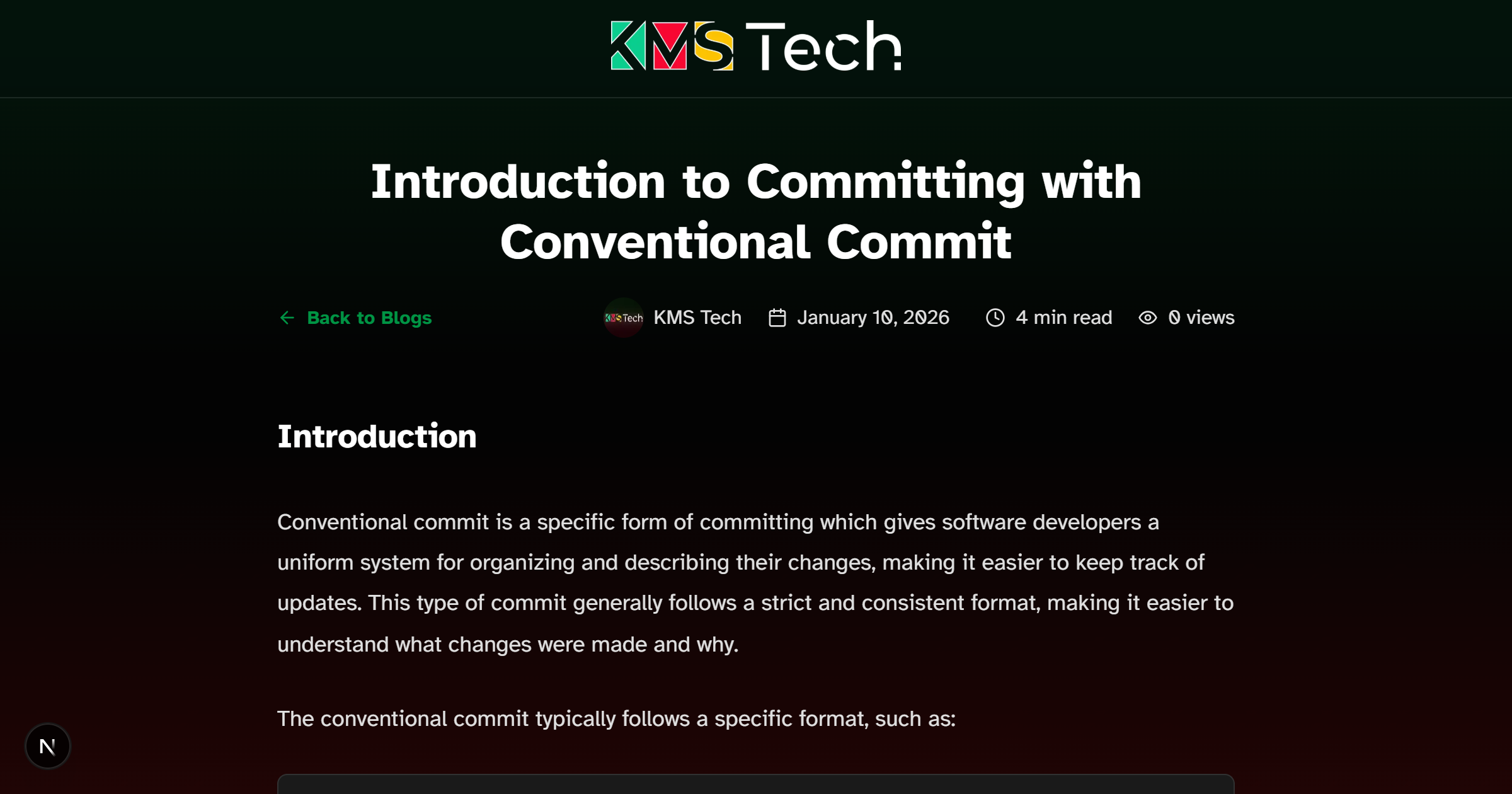Introduction to Committing with Conventional Commit | KMS Tech Blog