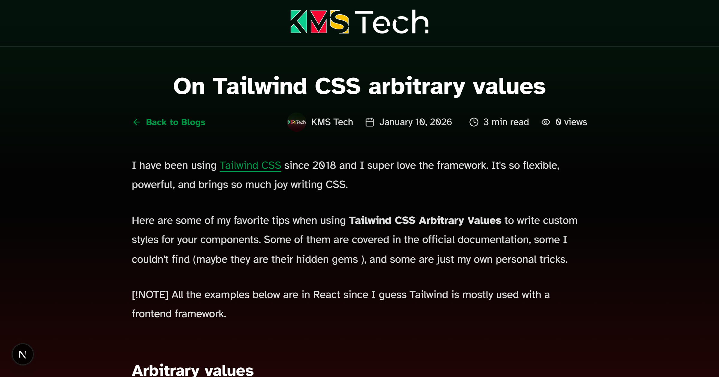 On Tailwind CSS arbitrary values | KMS Tech Blog